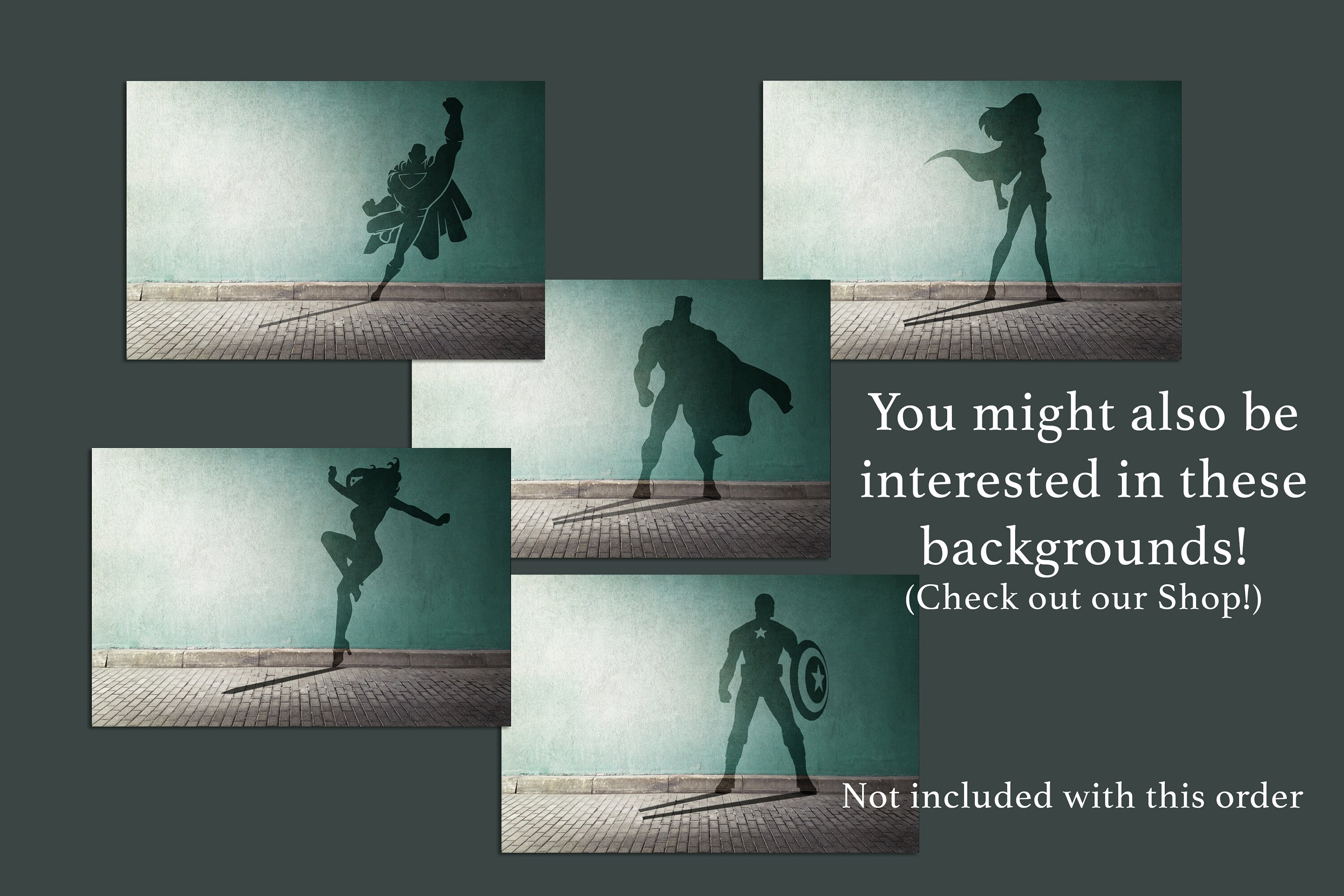 Superhero Shadow Background for Photographers / Instant - Etsy