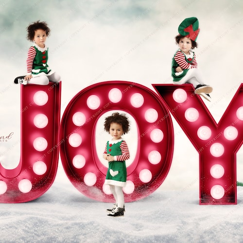 2 PACK Joy Marquee Background for Photography Compositions / - Etsy