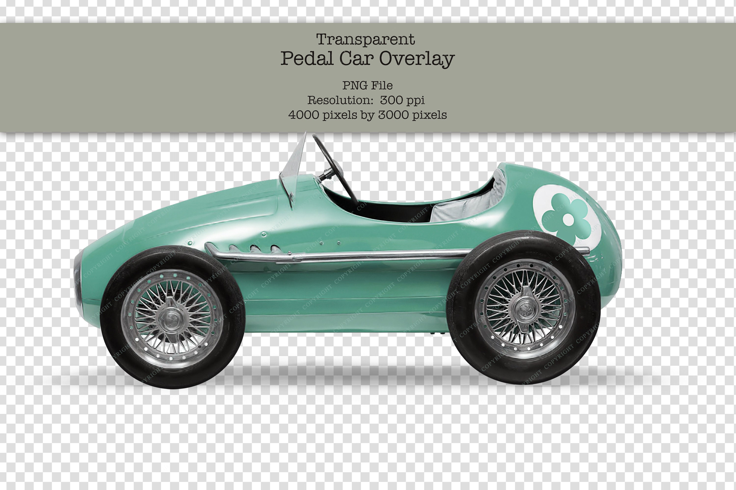 Pedal Car Overlay / 2 Pack Teal Race Car / High Resolution | Etsy