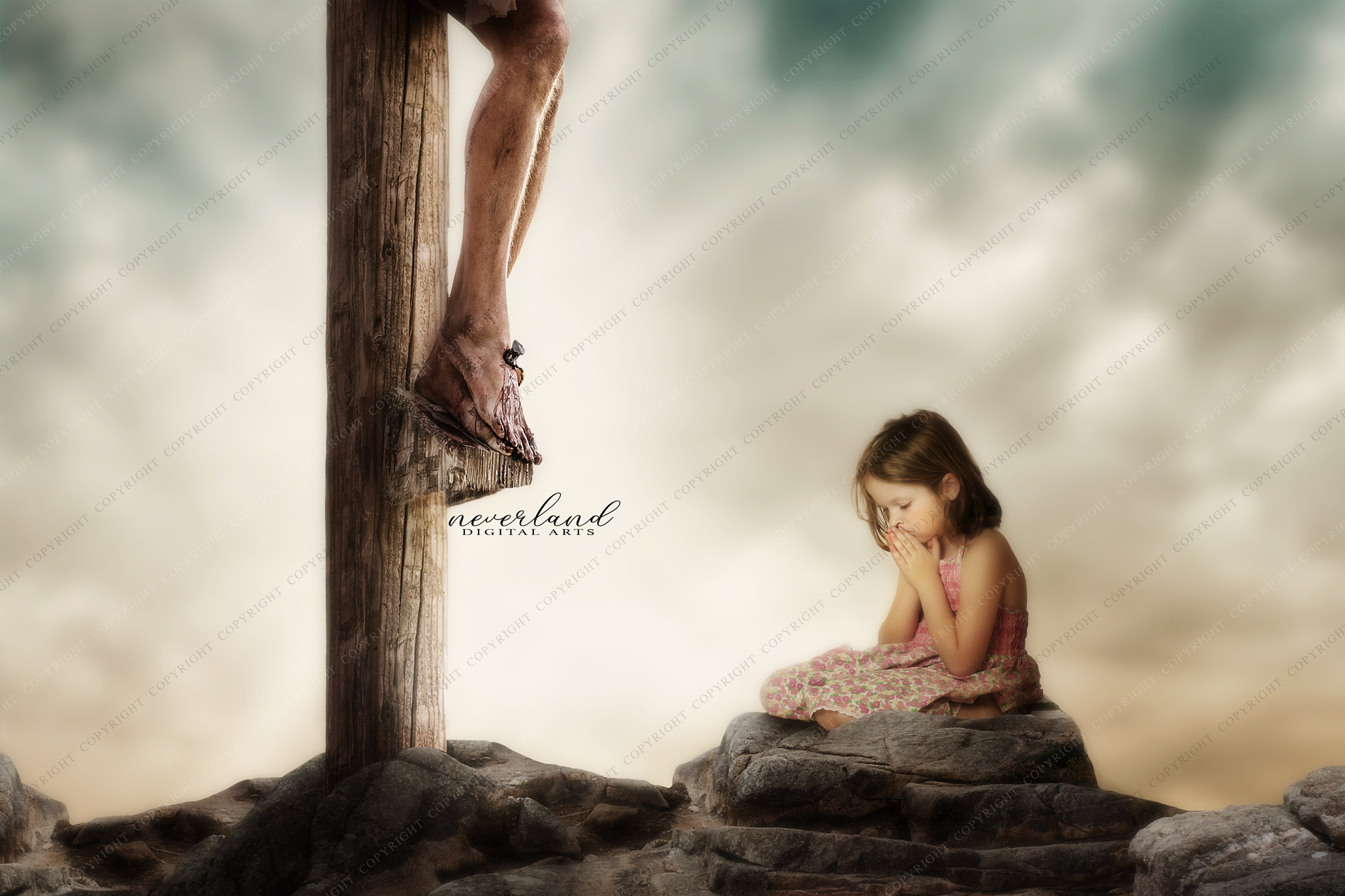 Foot of the Cross Easter Digital Background for Photography | Etsy