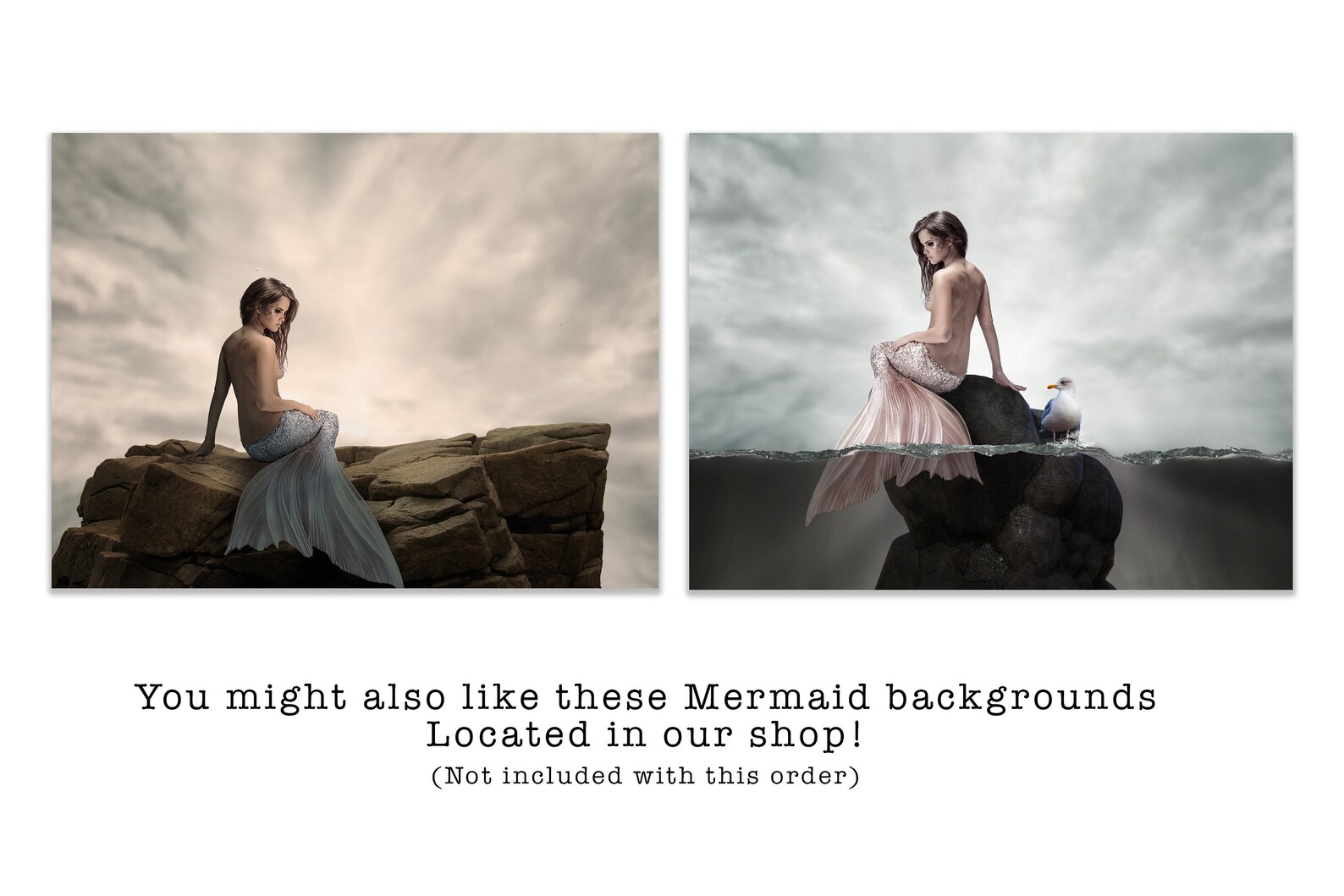 3 PACK Mermaid Backgrounds & Overlays for Photography Beach - Etsy