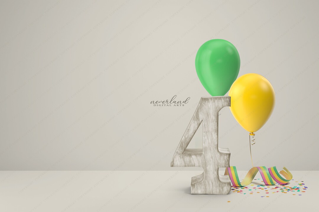 4th Birthday Background for Photography Compositions / Digital Backdrop ...