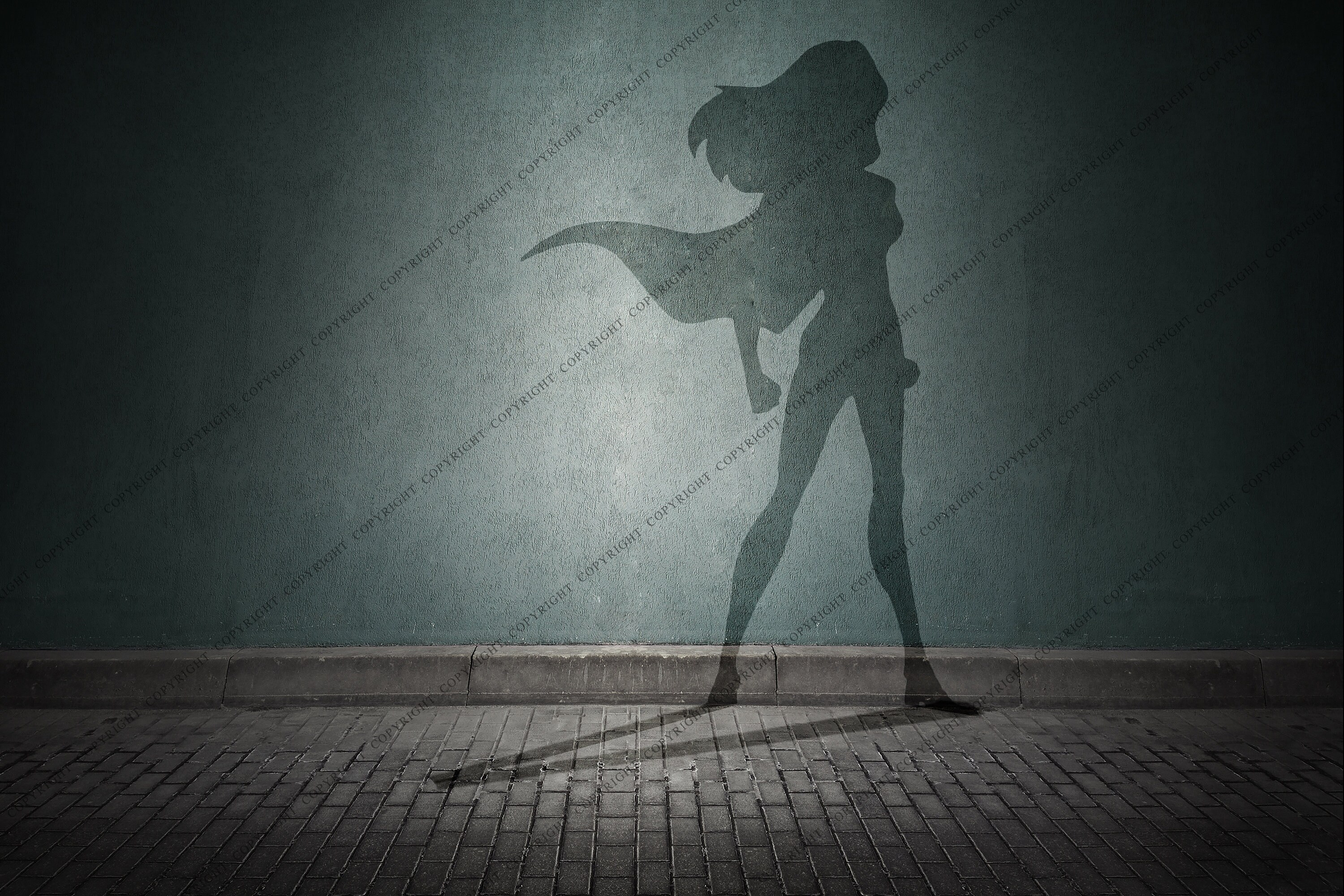 5 PACK Girl Power Shadows on A Concrete Wall Digital - Etsy