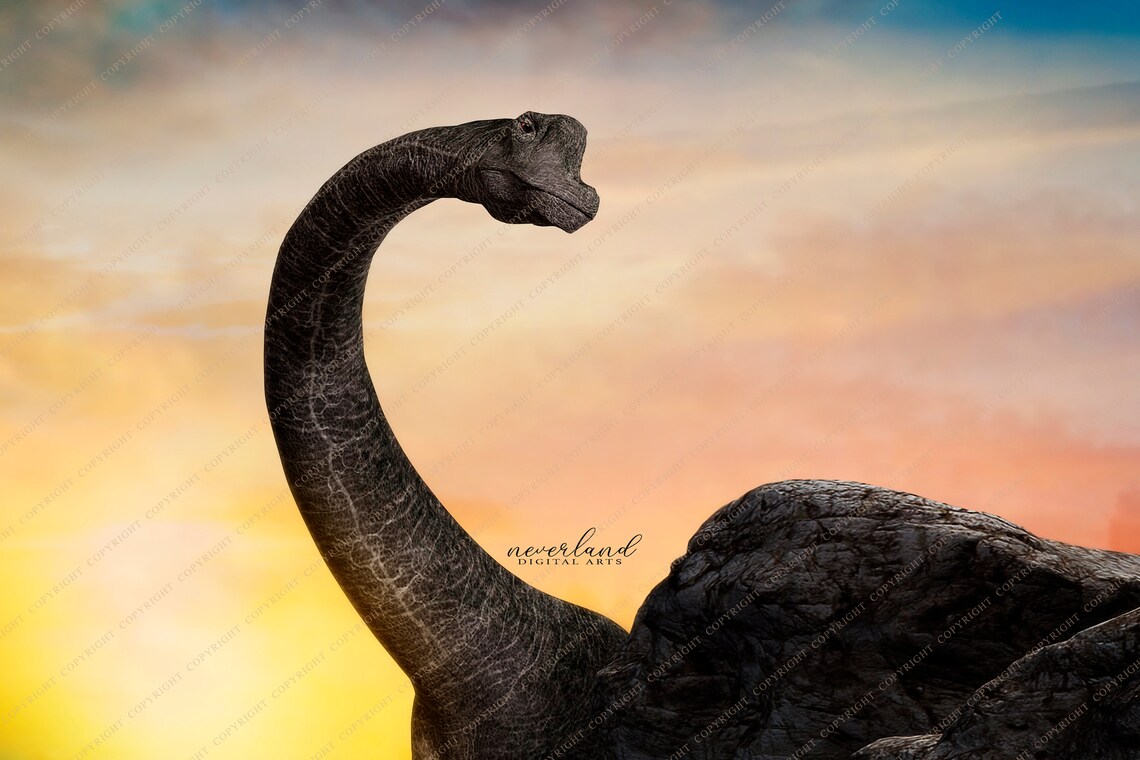 Brachio at Sunrise Dinosaur Background / Backdrop for - Etsy