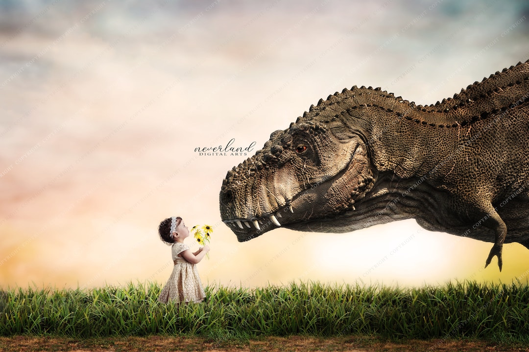 Smiling T-rex Tyrannosaurus Background / Dinosaur Backdrop for ...