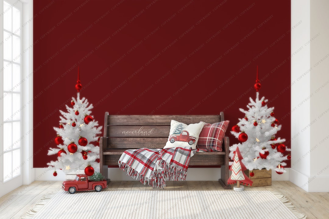 Christmas Bench / Digital Background for Photography / Composite ...