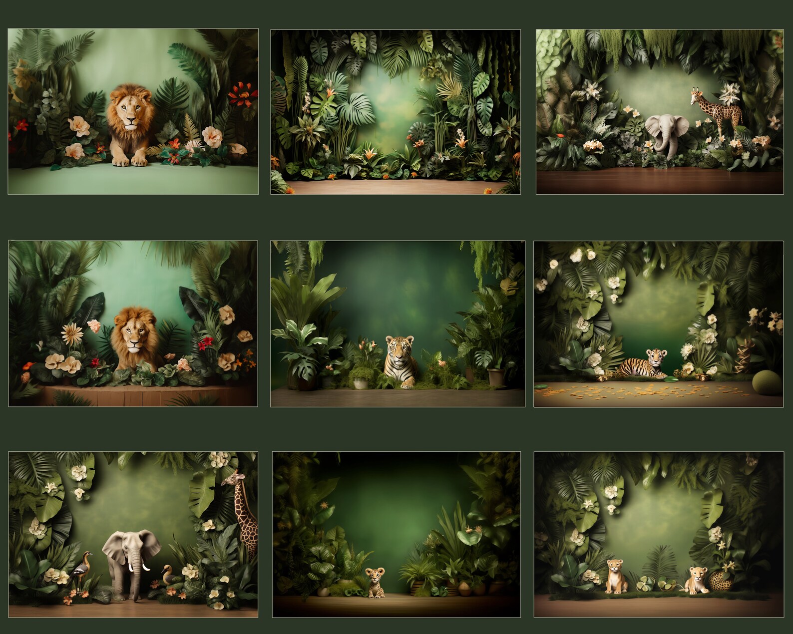Jungle Safari Backdrop Bundle - 15 Pack / Digital Background / Digital ...