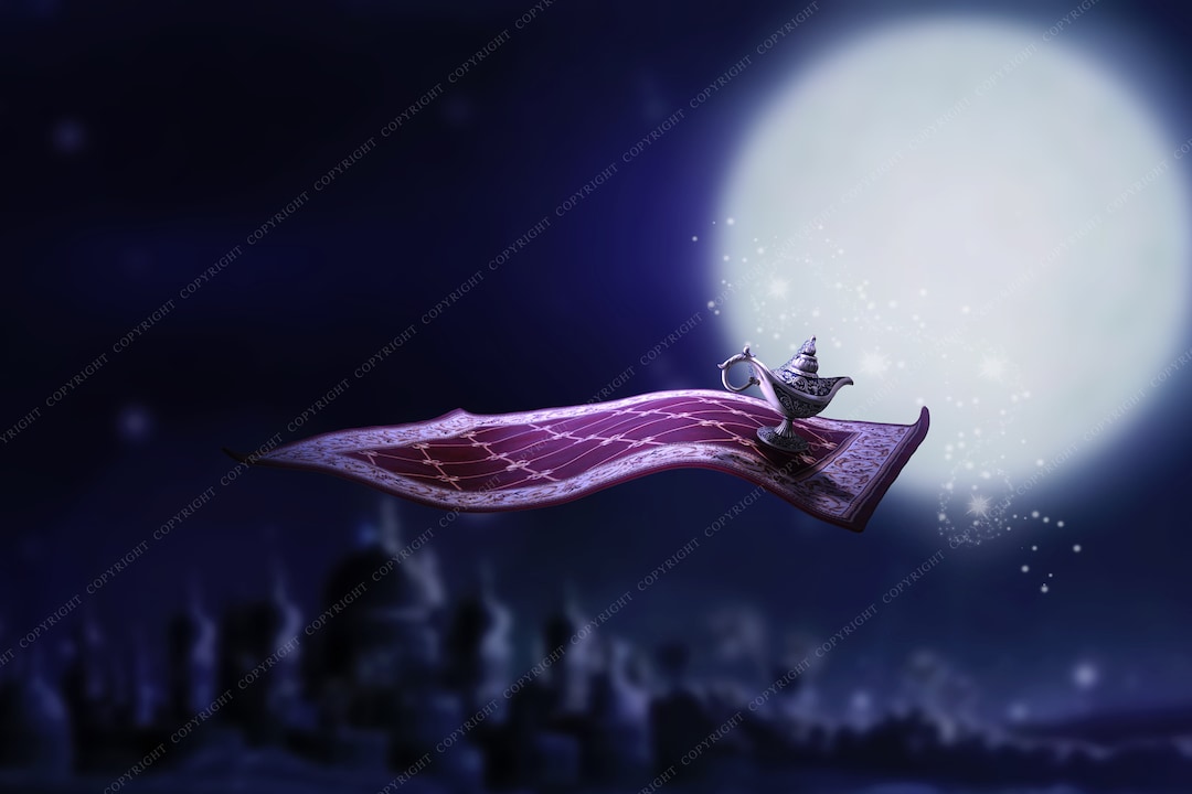 Flying Carpet at Night Backdrop Background / Digital Background for ...