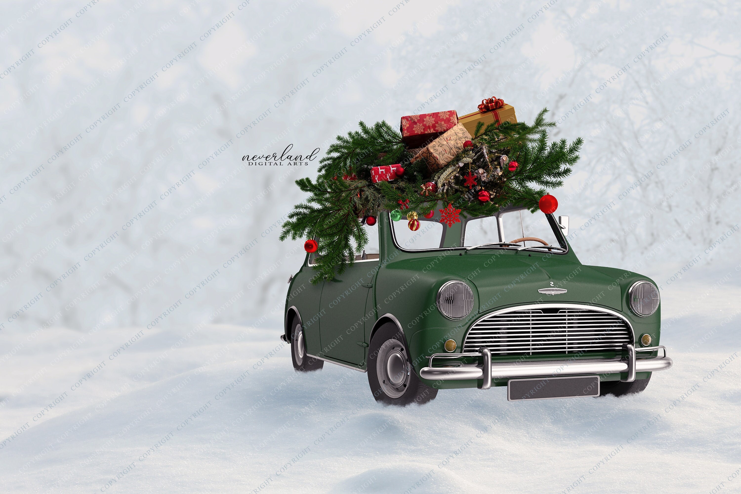 Christmas Car Background for Photography Compositions / Winter - Etsy ...
