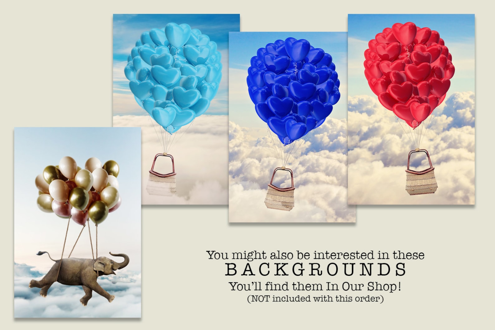 Hot Air Balloon Background Backdrop / Digital Downloads / - Etsy