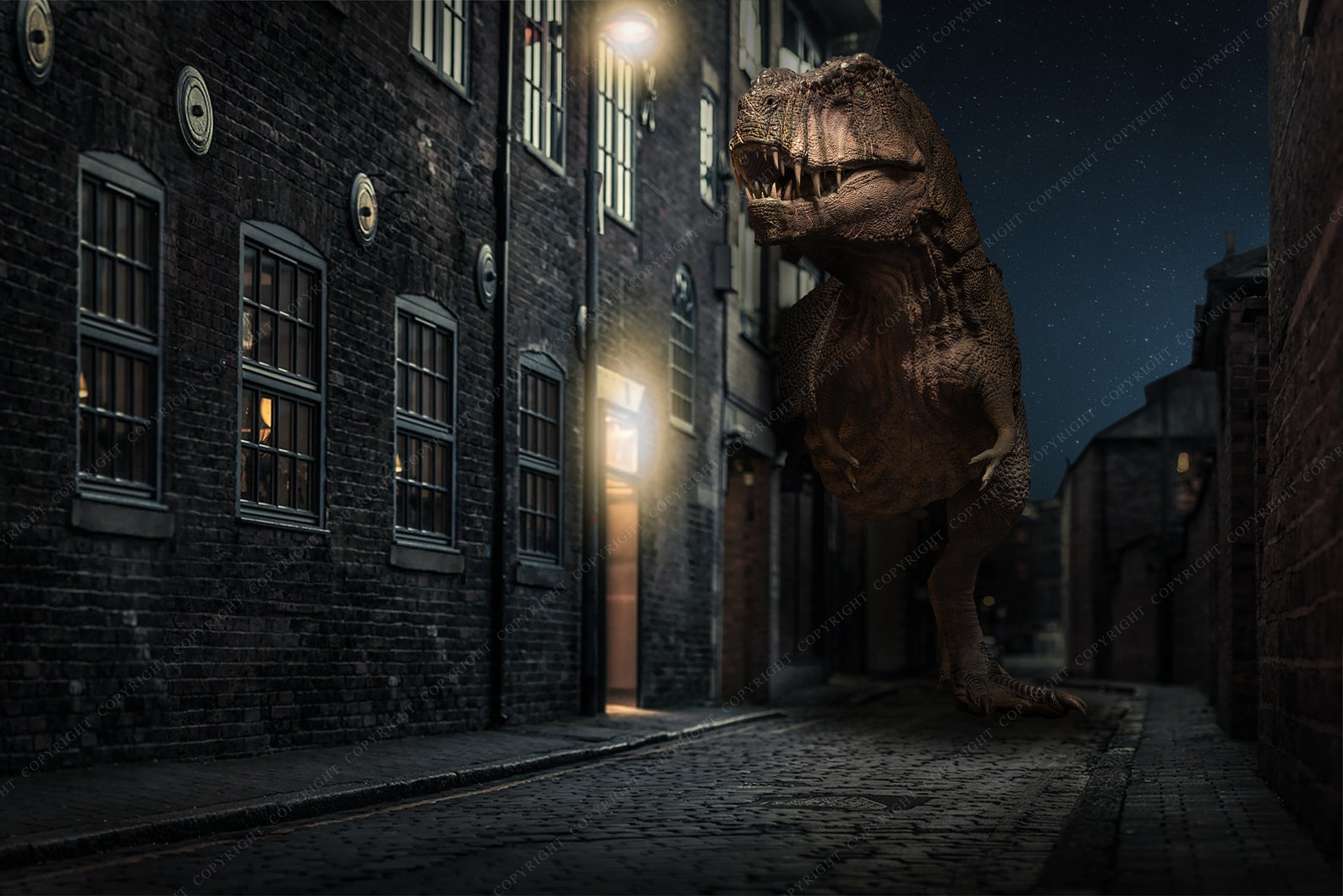 T-rex in the City Background / Tyrannosaurus Rex Backdrop / Download ...