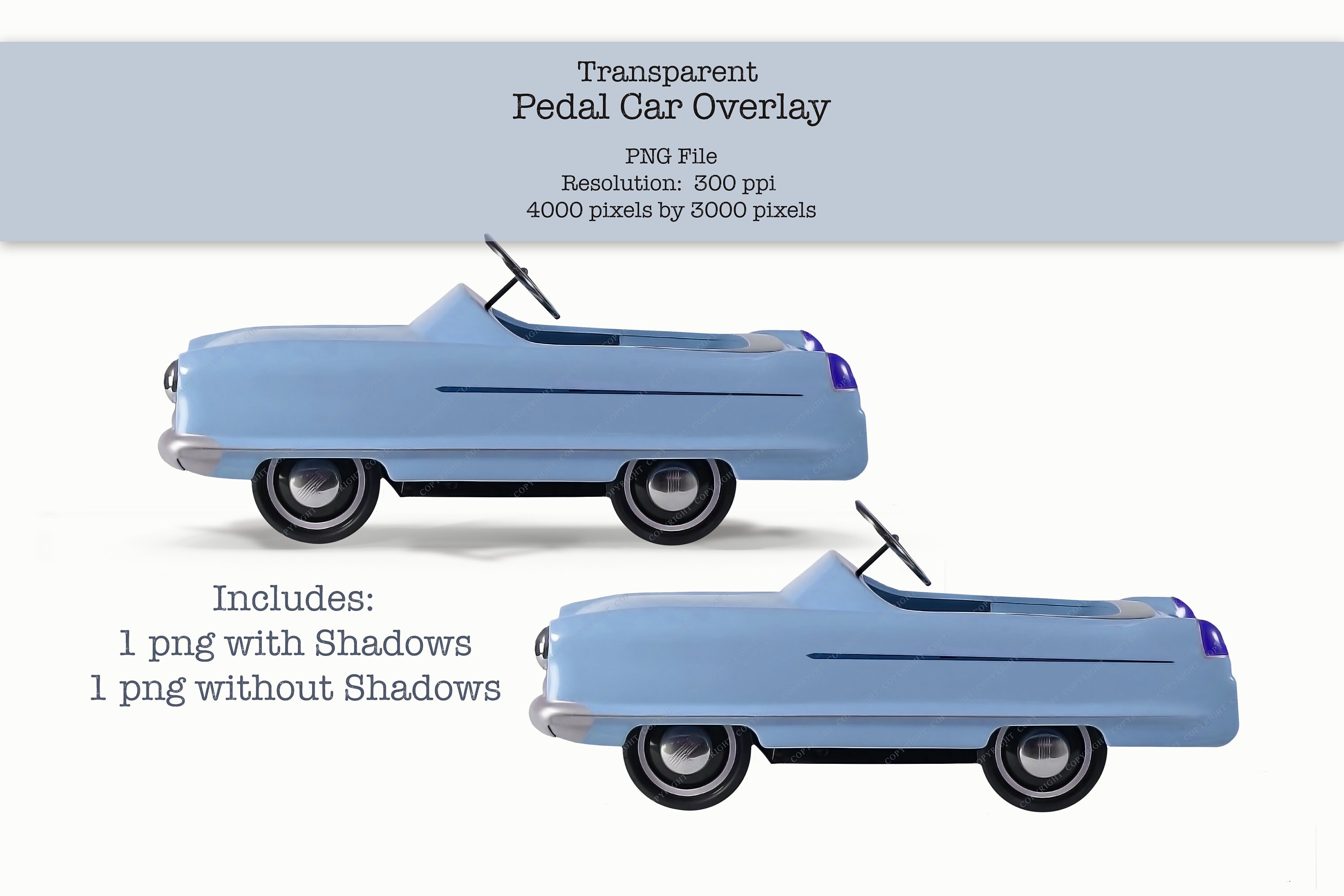Pedal Car Overlay / 2 PACK High Resolution Pedal Car | Etsy