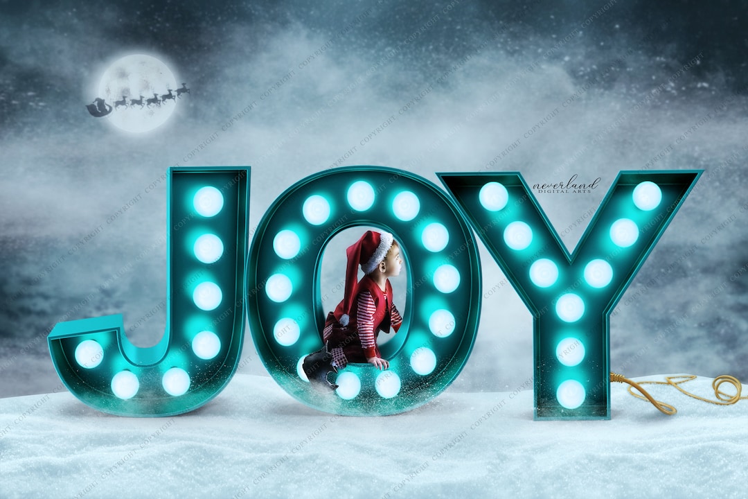 3 PACK Joy Marquee Background for Photography Compositions / Winter ...