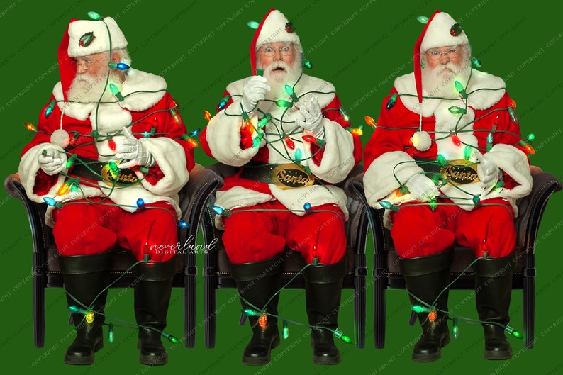 3 PACK Santa Overlay / PNG Transparent Christmas Background - Etsy