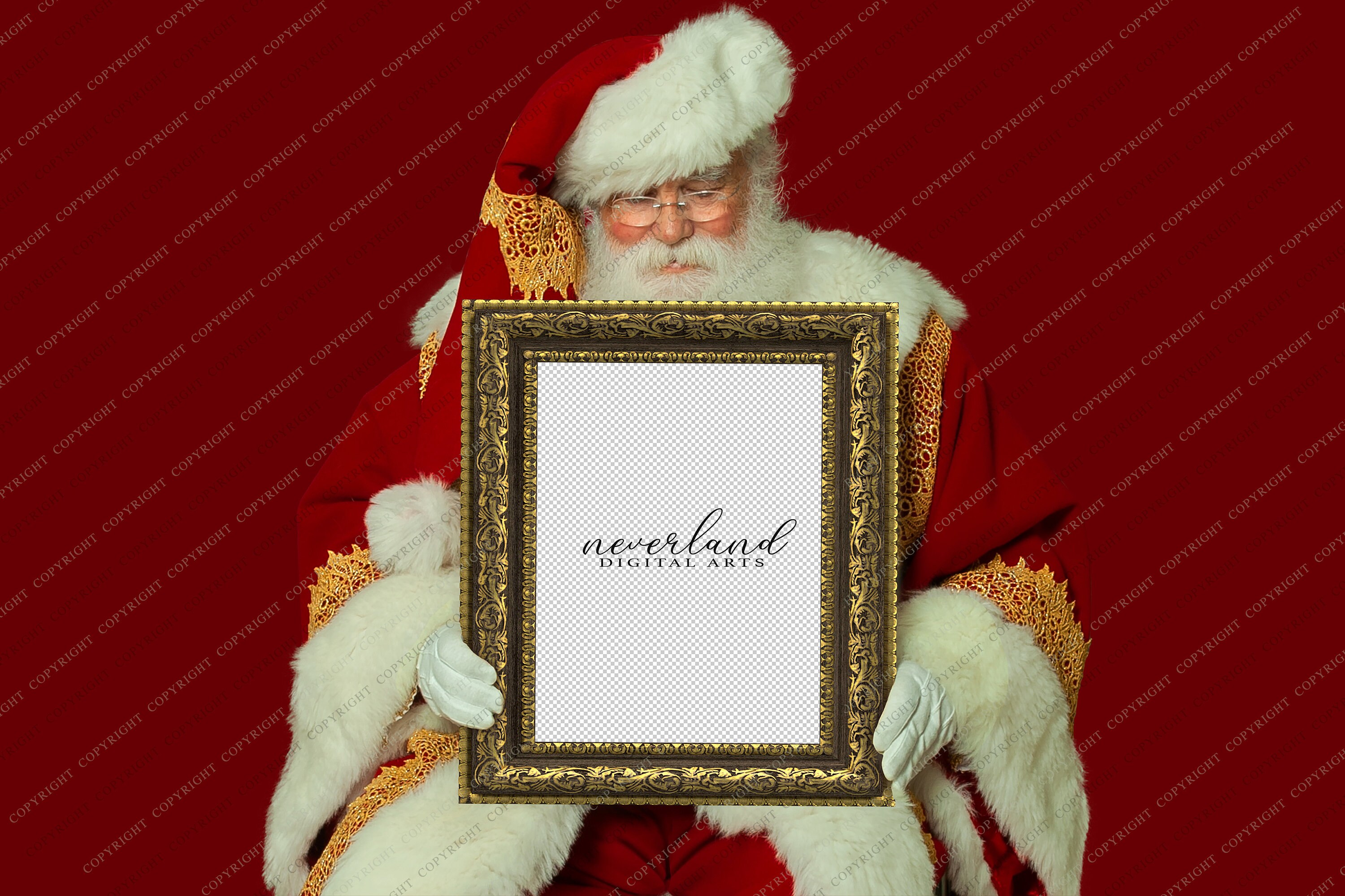 Santa Photo Frame Overlay / PNG Transparent Christmas - Etsy UK