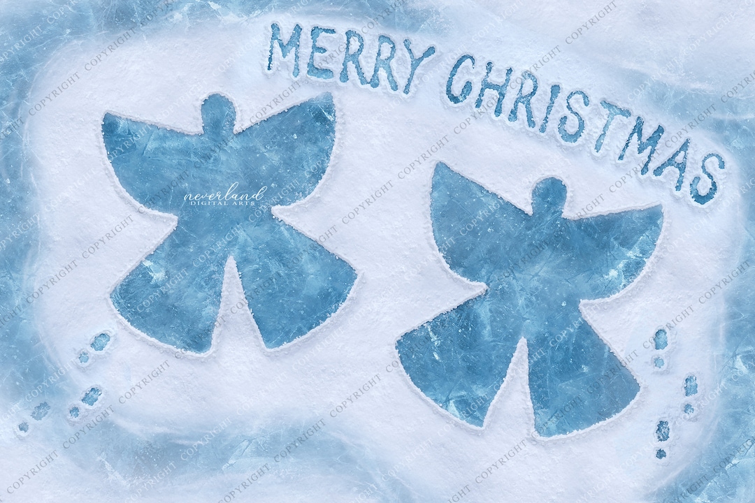 2 PACK Snow Angel on Ice Winter Background for Photography Composites ...