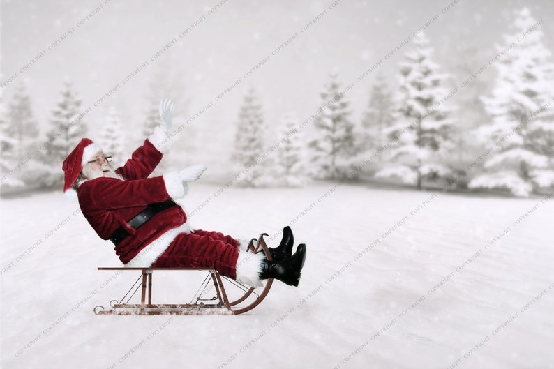 3 PACK Santa's Sleigh Composite Background / Christmas - Etsy
