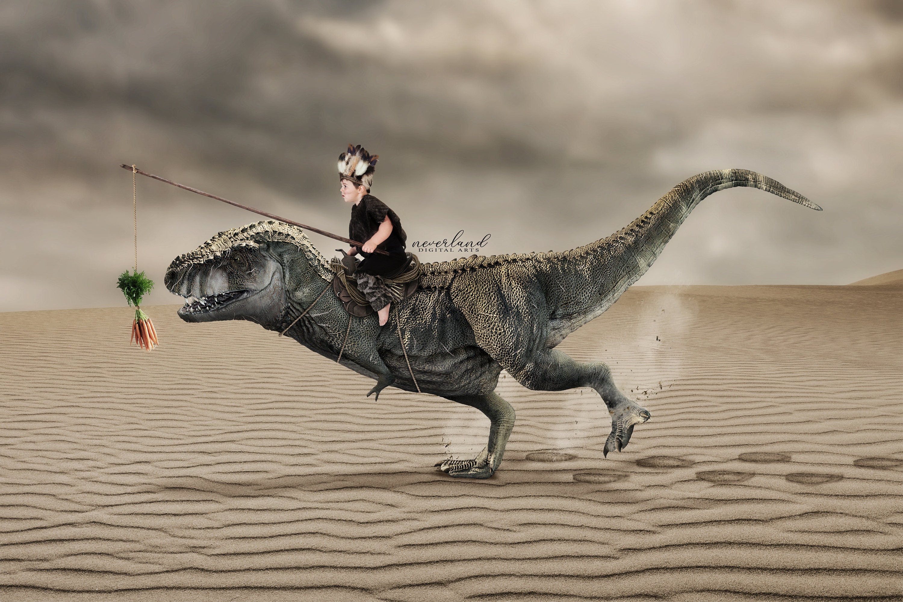 2 PACK T-rex Wearing a Saddle Chasing Bait / Tyrannosaurus | Etsy