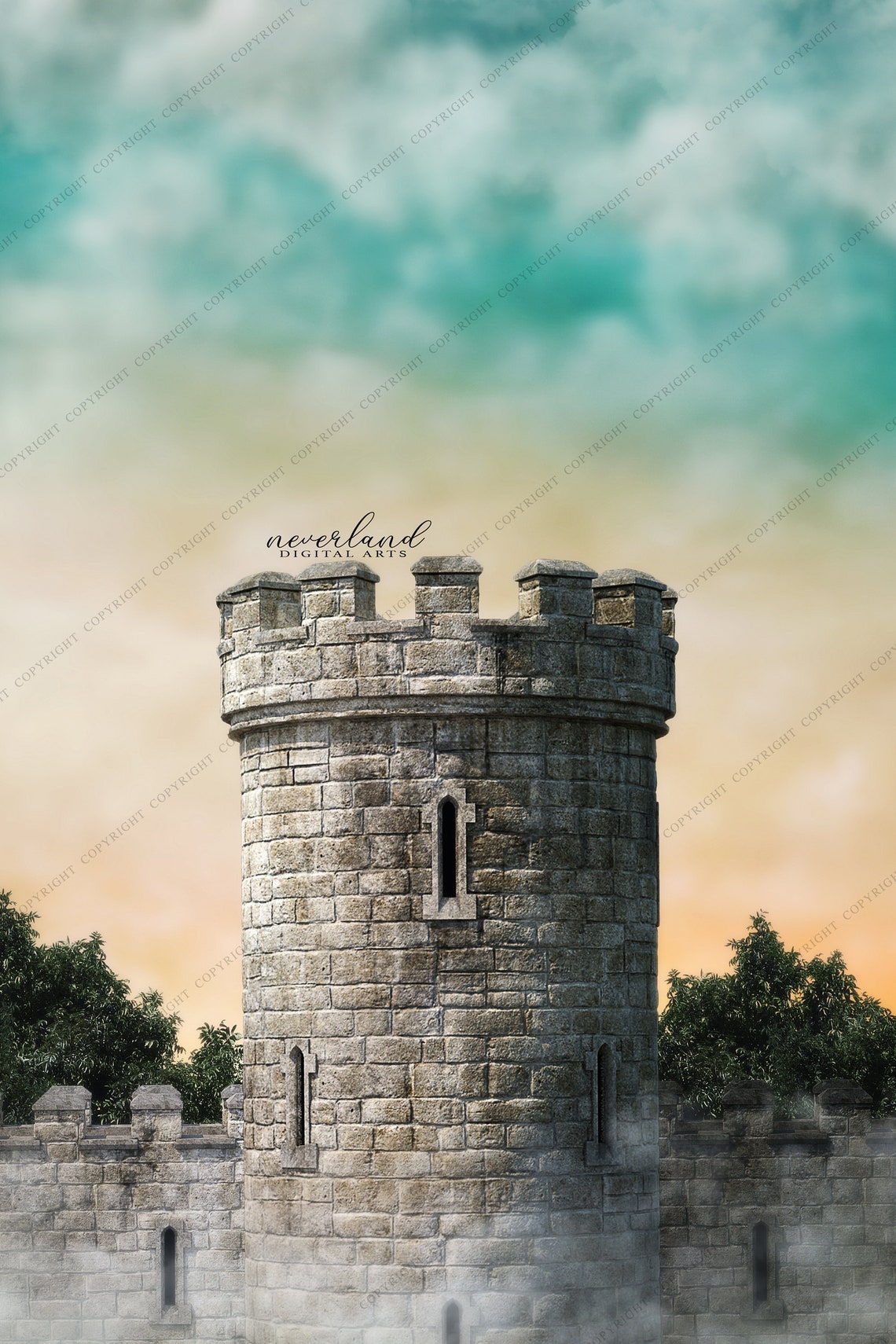 2 PACK Castle Tower Background for Photography Compositions / | Etsy