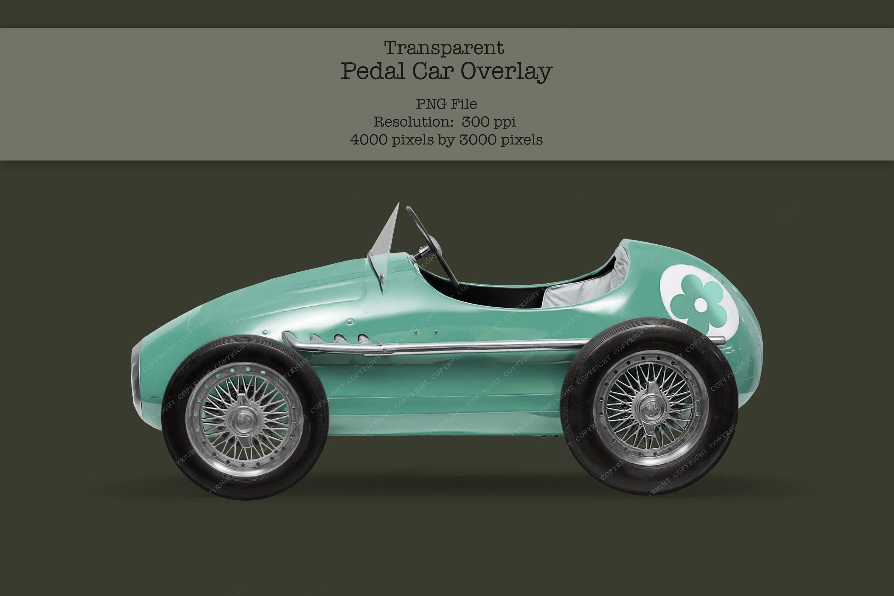 Pedal Car Overlay / 2 Pack Teal Race Car / High Resolution | Etsy