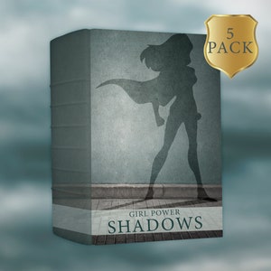 5 PACK Girl Power Shadows on A Concrete Wall Digital Backgrounds and ...