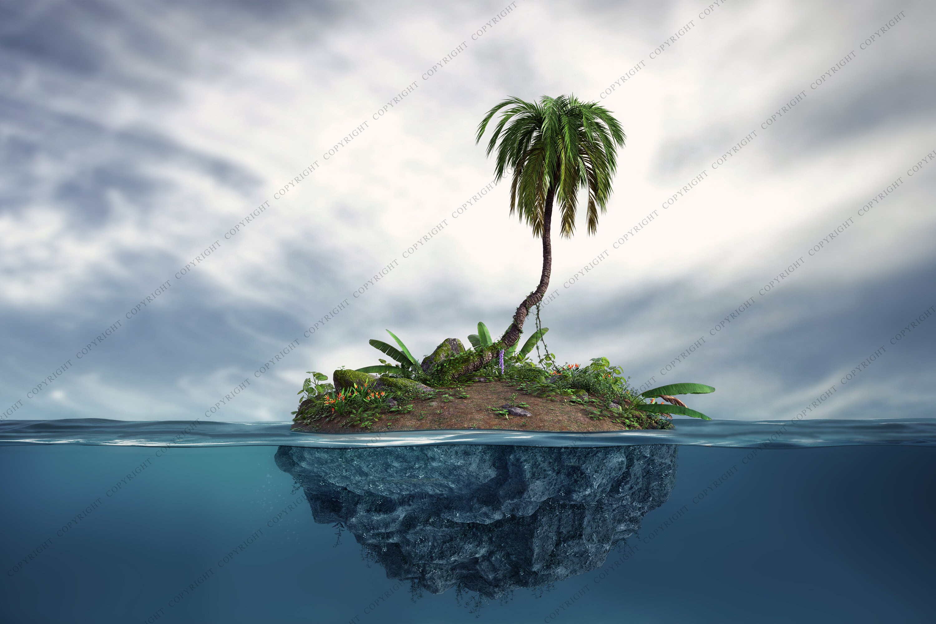 Deserted Island Digital Backdrop Download for photographers / | Etsy