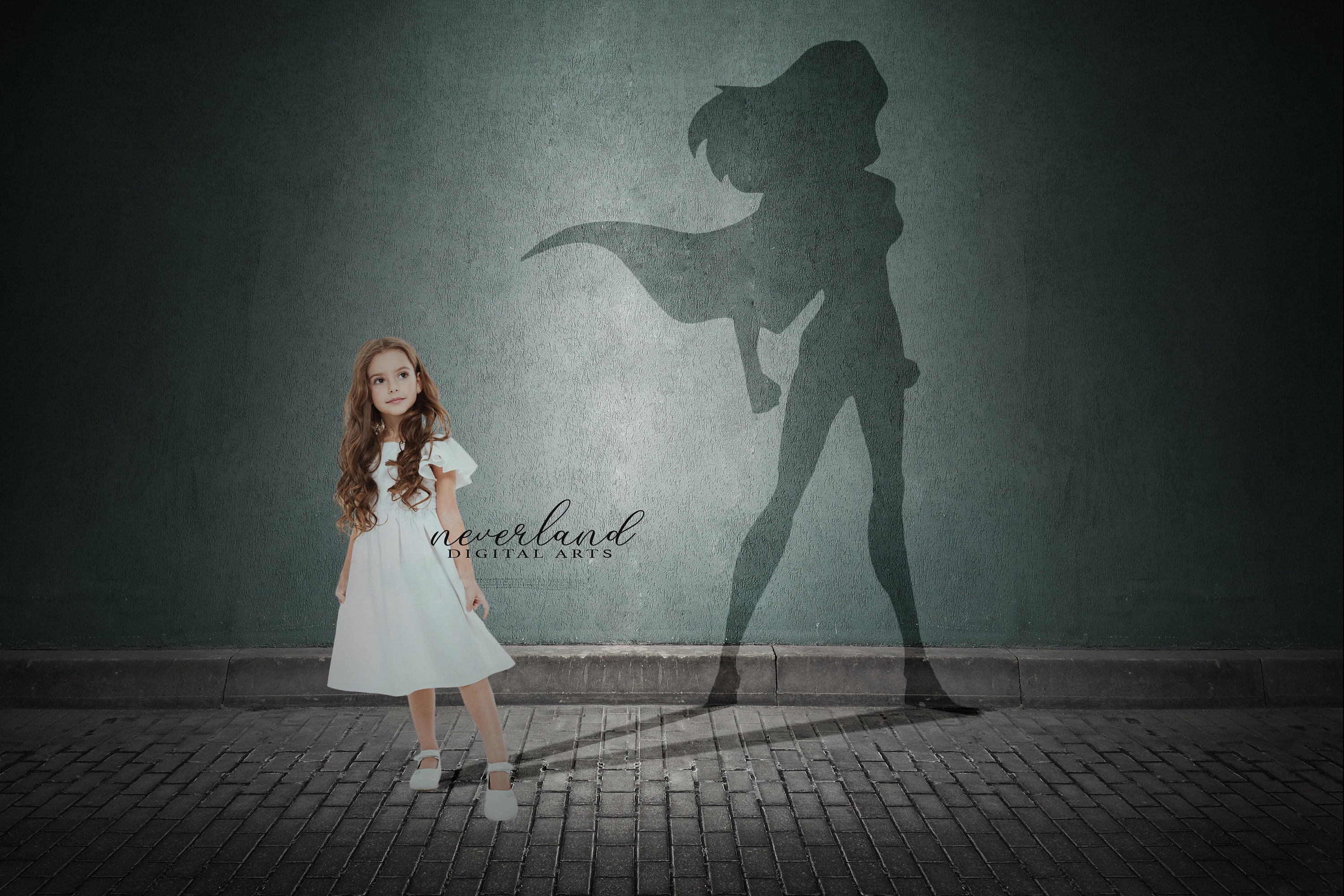 5 PACK Girl Power Shadows on A Concrete Wall Digital - Etsy