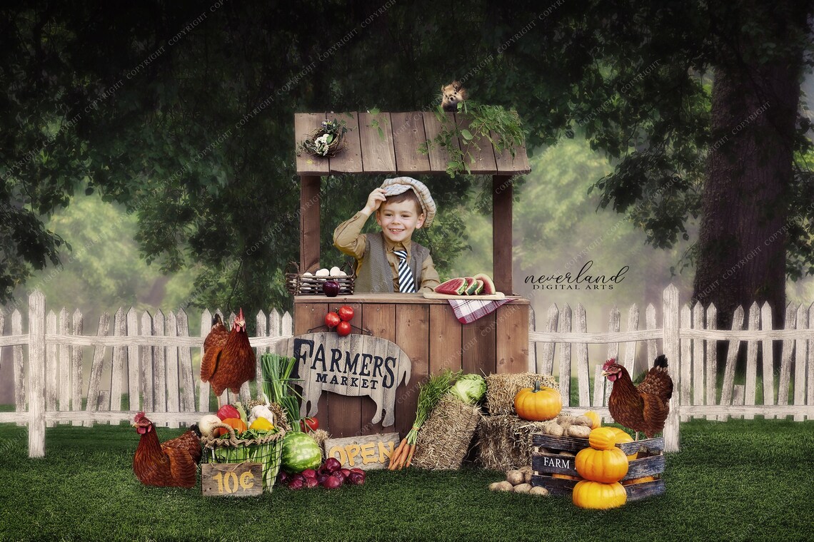 Farmers Market Digital Pre-made Background for Photography - Etsy