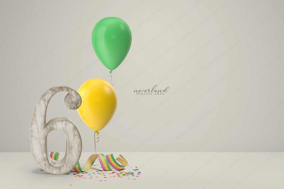 6th Birthday Background for Photography Compositions / Digital Backdrop ...