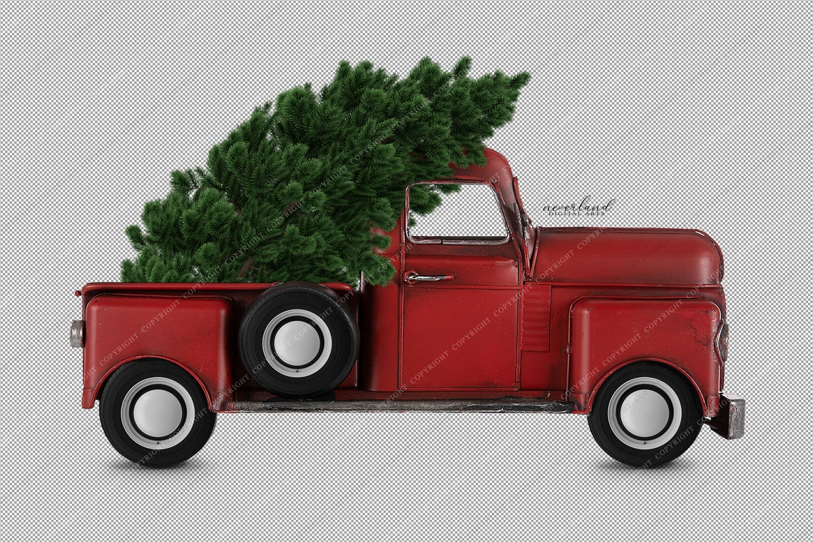 Christmas Truck Overlay / PNG Transparent Background for - Etsy
