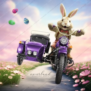 Easter Bunny Sidecar Digital Background for Photography Compositions ...