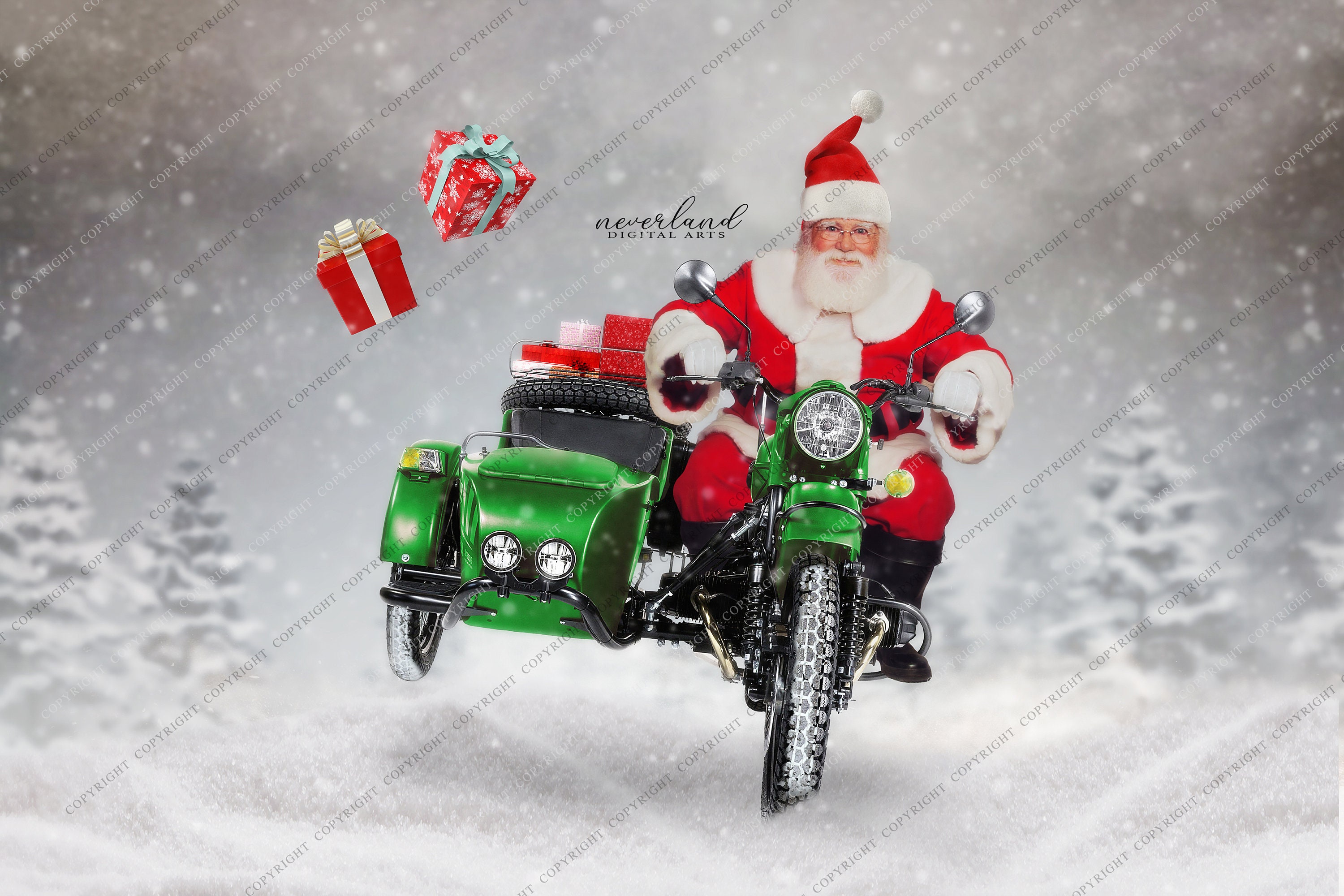 2 PACK Christmas Sidecar Background for Photography Composites ...