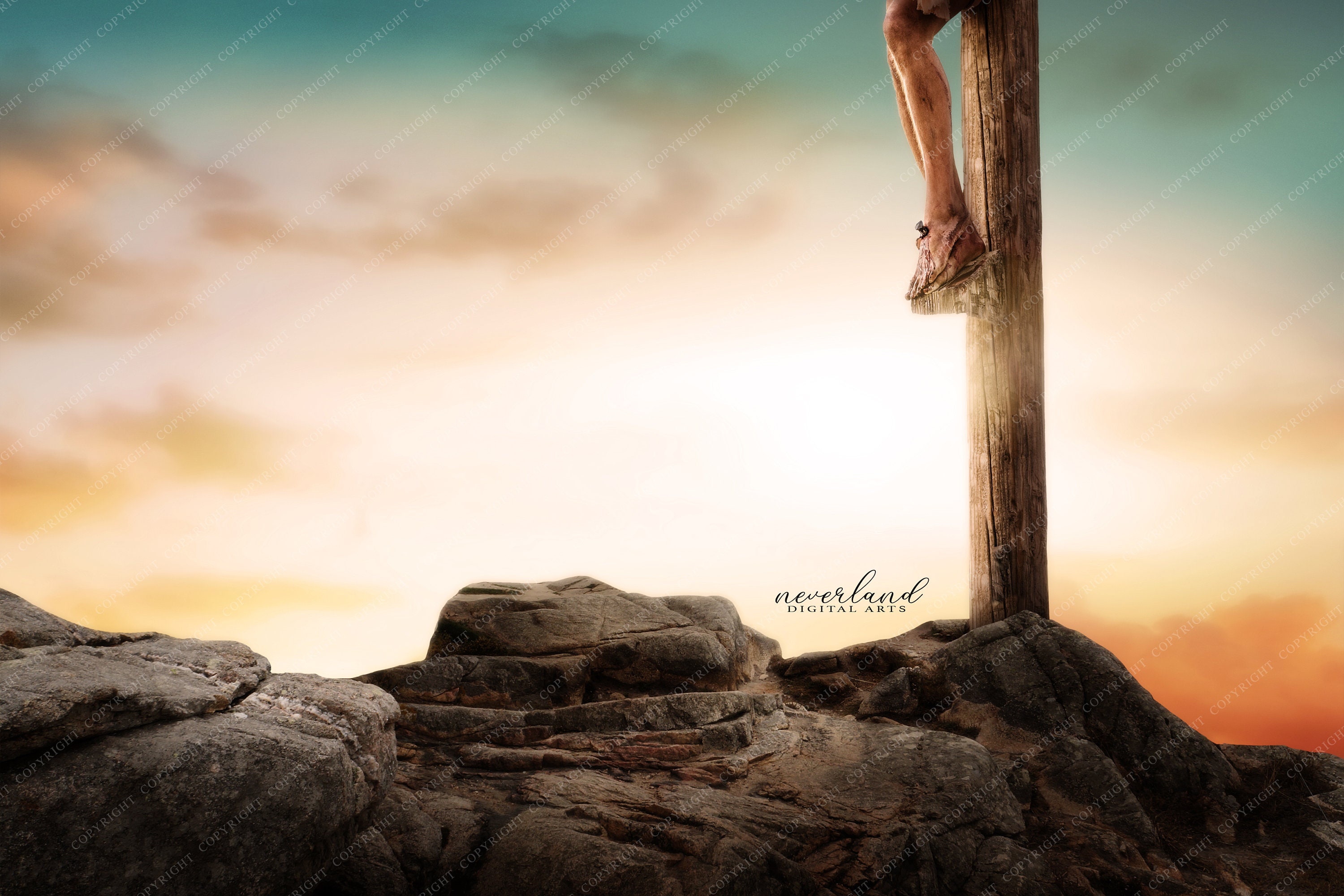 Jesus on the Cross Easter Digital Background For Photography | Etsy