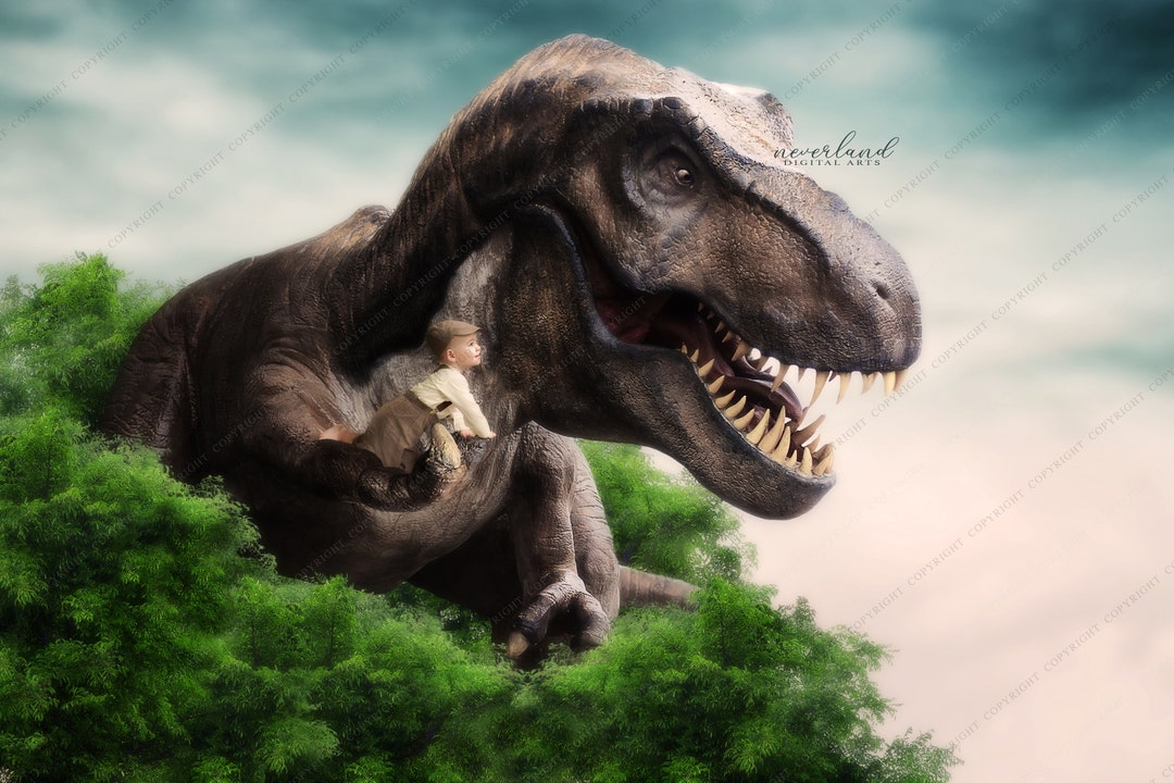 Hitching A Ride With A T-rex Background for Compositions / Dinosaur ...