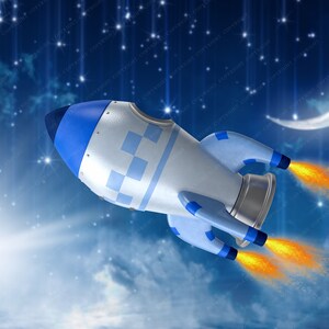 Rocket Backdrop Background / High Resolution Background / Digital ...
