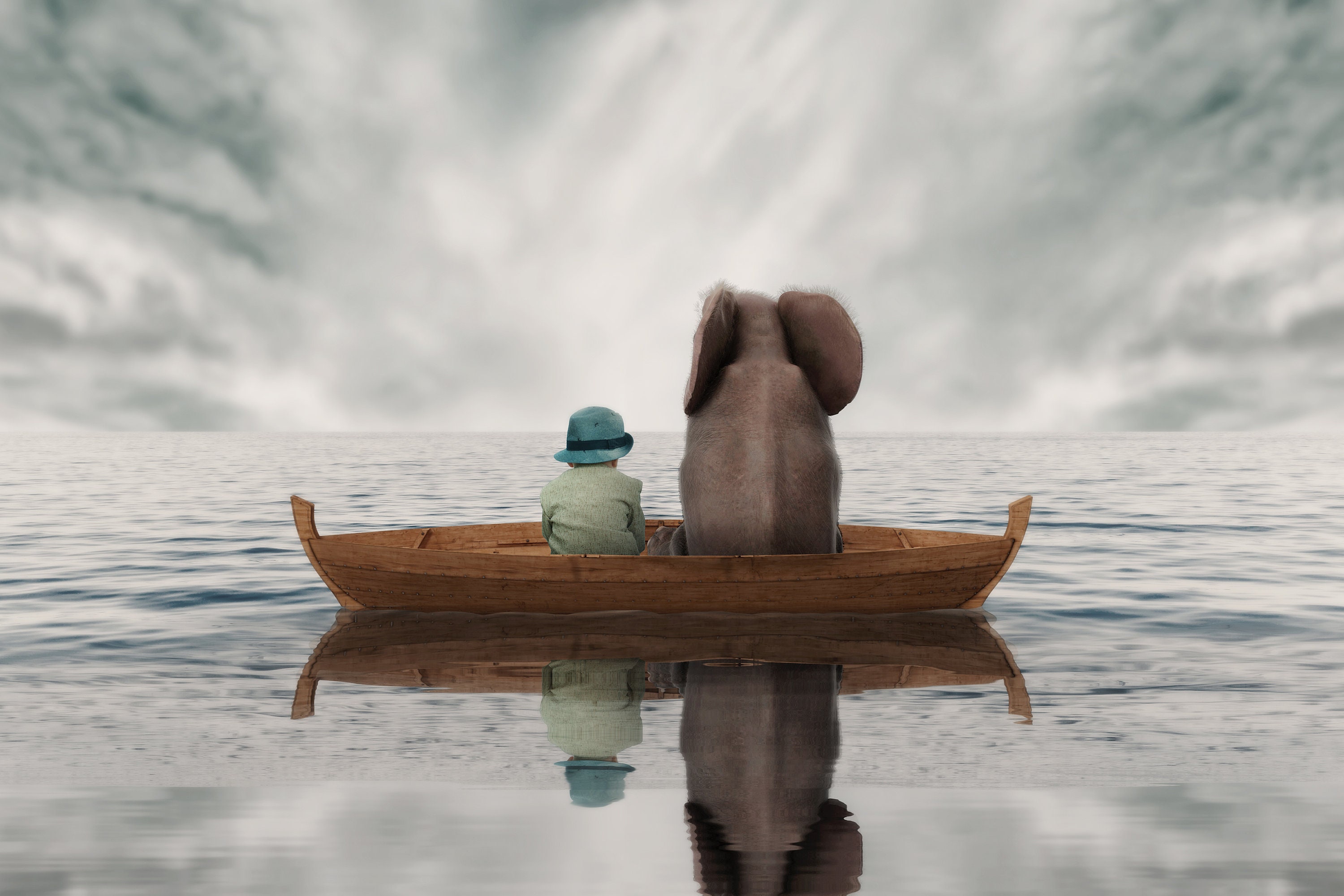 Elephant in a Boat Backdrop Background / Digital Background / | Etsy