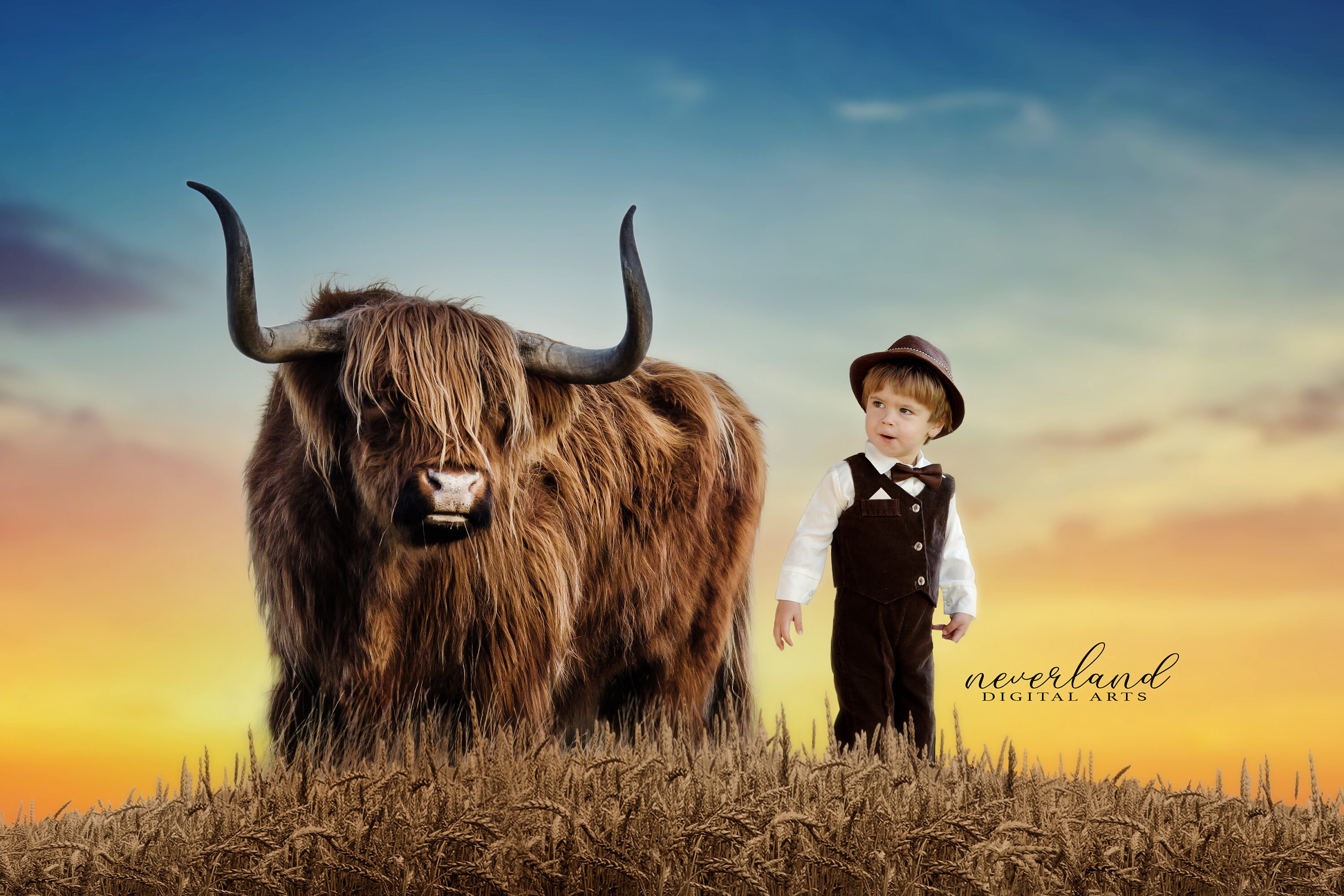 Ox in Field Background / Photography Background / Digital - Etsy