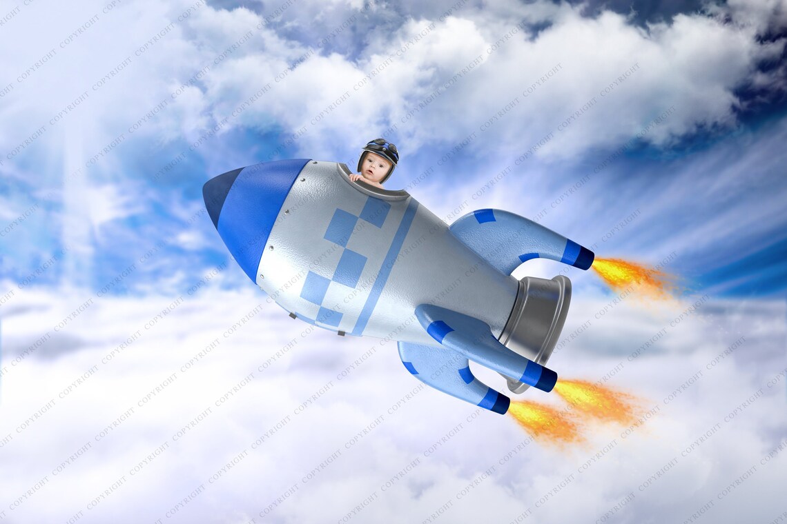 Rocket Backdrop Background / High Resolution Background / Digital ...