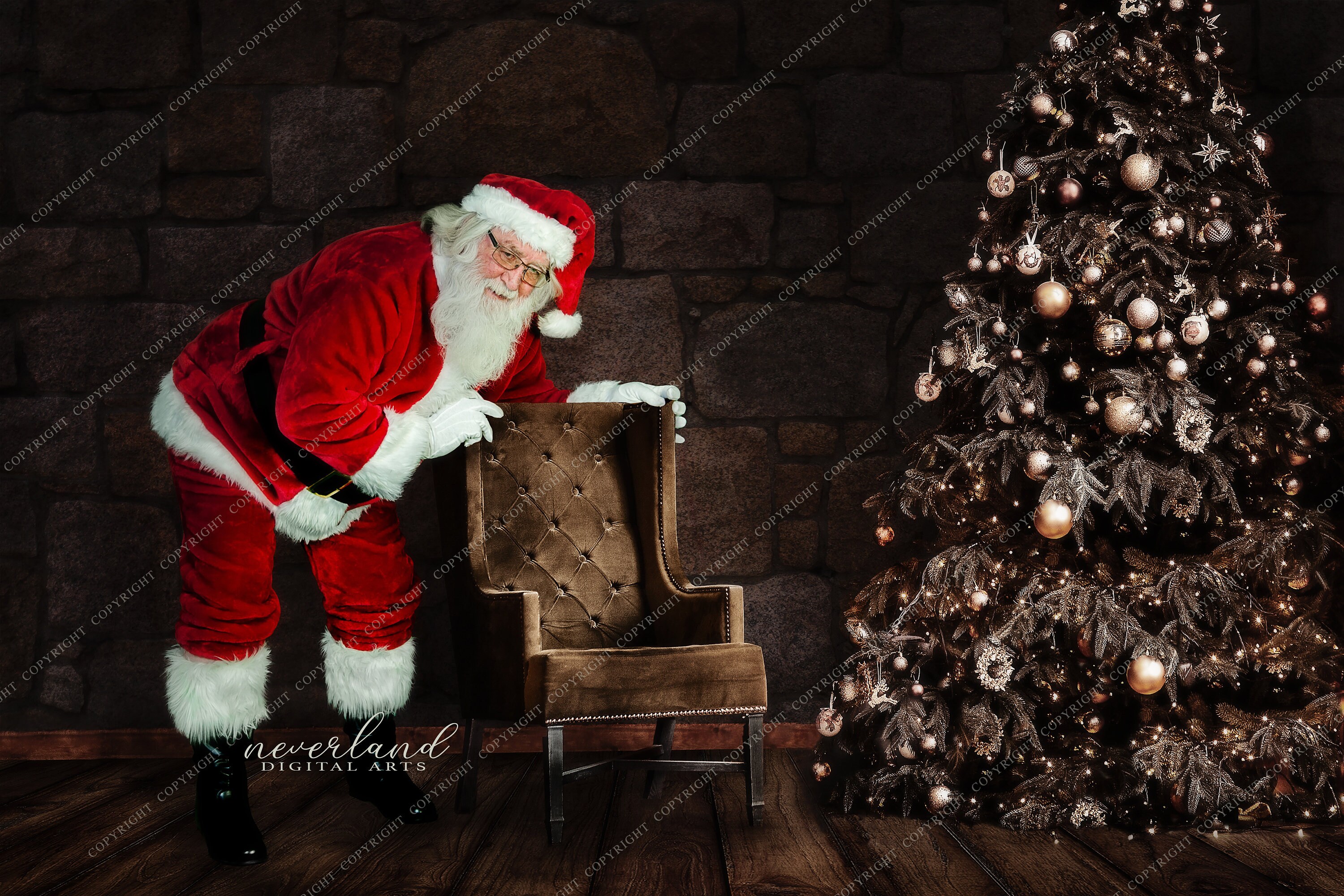 Sitting With Santa Santa / Winter Background for Photography | Etsy