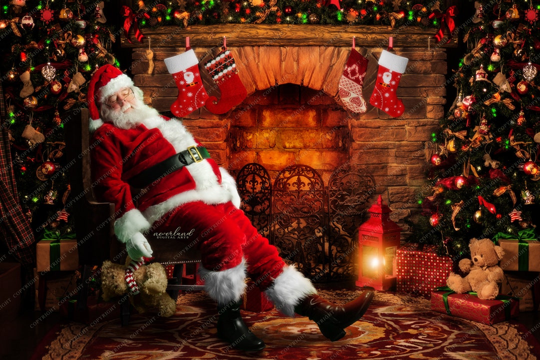 Santa Snoozing / Digital Background for Photography / Composite ...