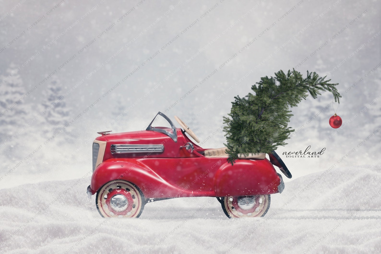 LAYERED Christmas Car Background for Photography Composites / | Etsy