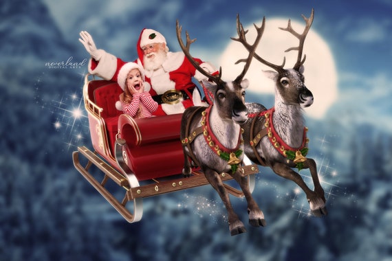 Flying With Santa Background for Photography Compositions / - Etsy