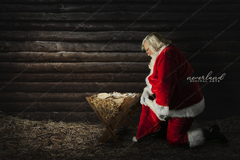 Santa Bowing to Jesus / Digital Background for Photography / - Etsy Canada
