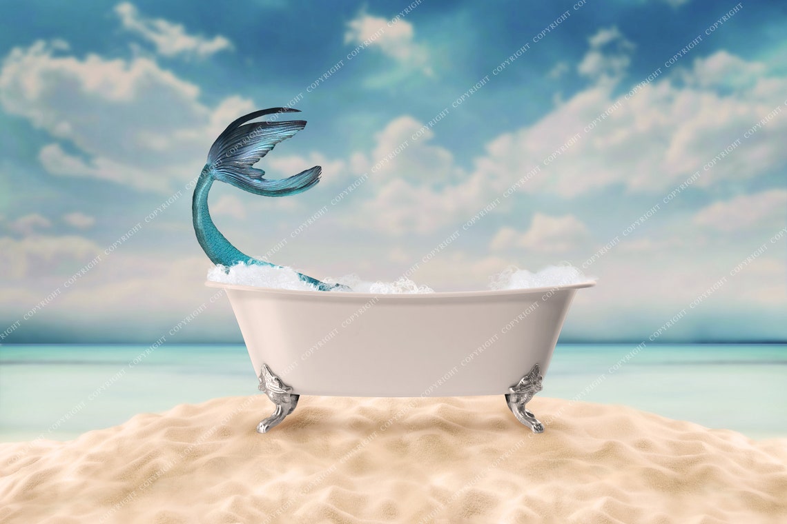 3 PACK Mermaid Backgrounds & Overlays for Photography Beach - Etsy