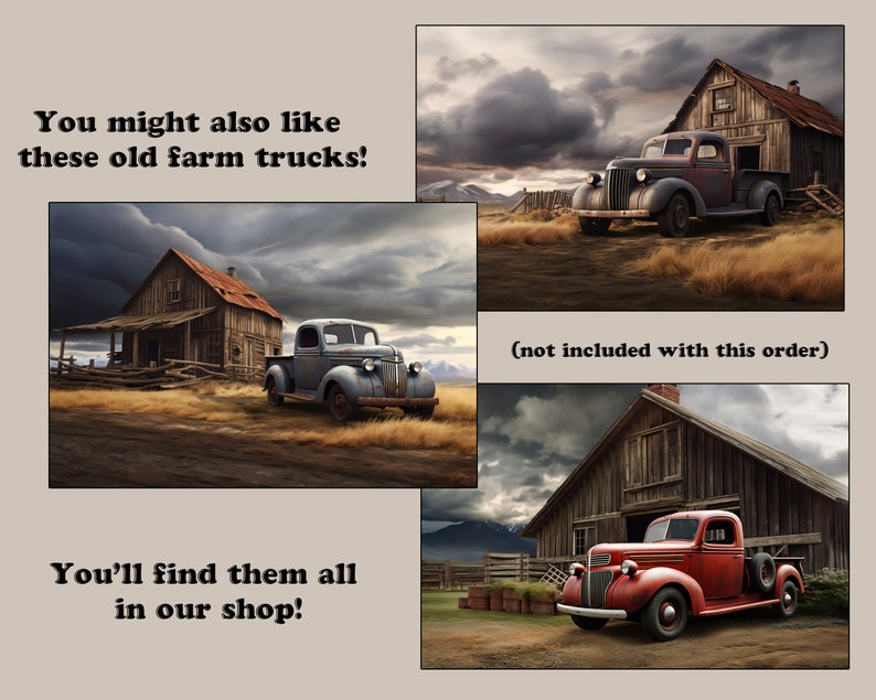 Old Red Farm Truck / Digital Background / Digital Backdrops for ...