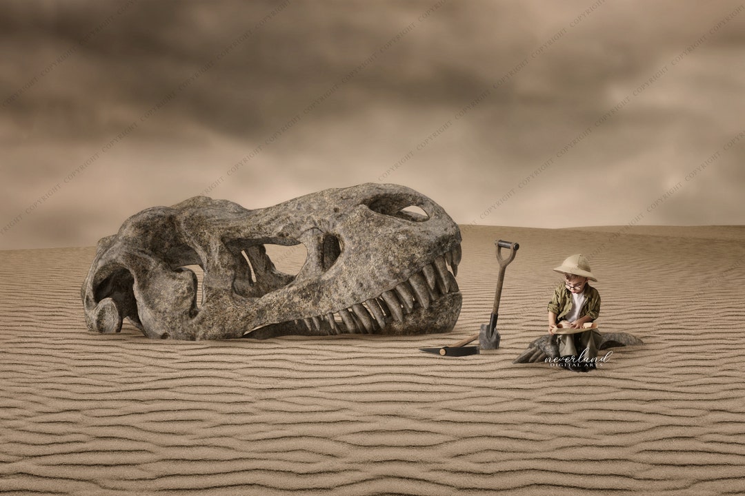 T-rex Dino Dig Digital Background for Photography Compositions ...