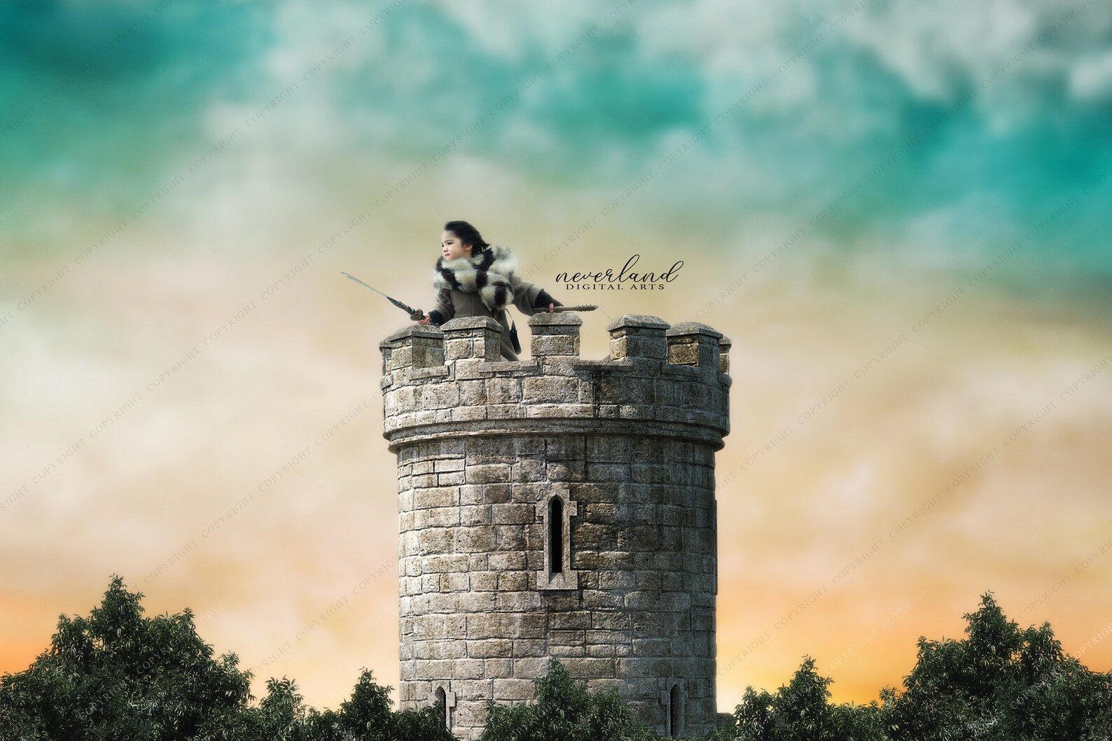 2 PACK Castle Tower Background for Photography Compositions / | Etsy