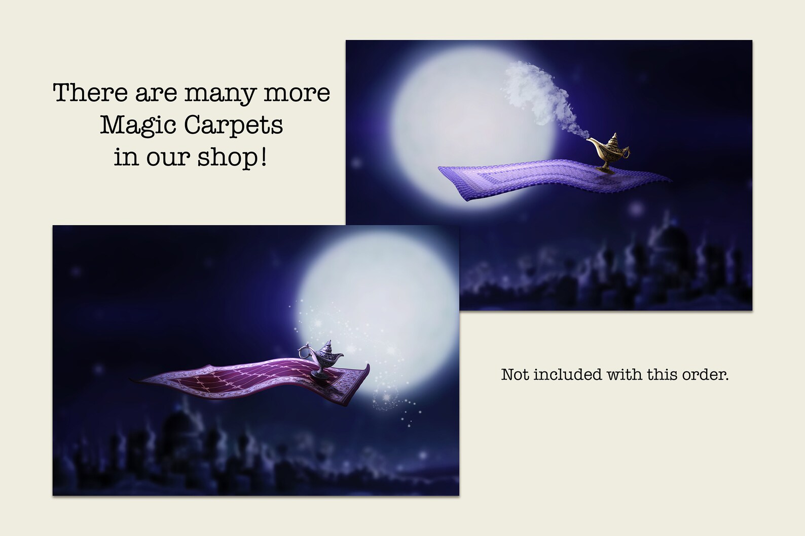 Flying Carpet at Night Backdrop Background / Digital Background for ...