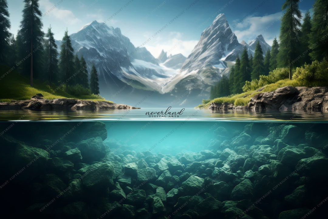 Peaceful Mountain Lake Composite Background / Digital Photography ...