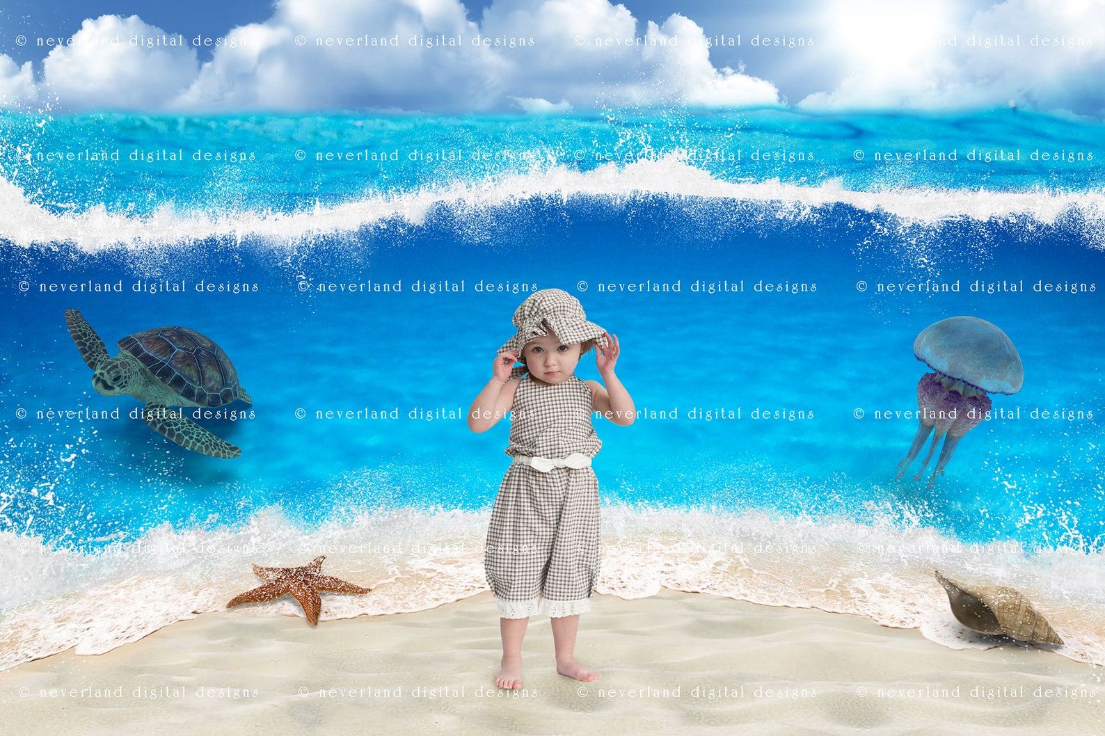 Ocean Digital Background / Magical Background for | Etsy